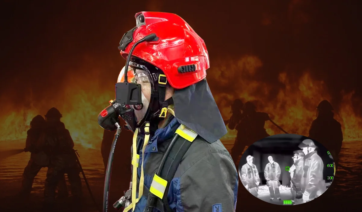 4G Live Streaming Firefighter Helmet with IR Thermal Imaging Camera ...