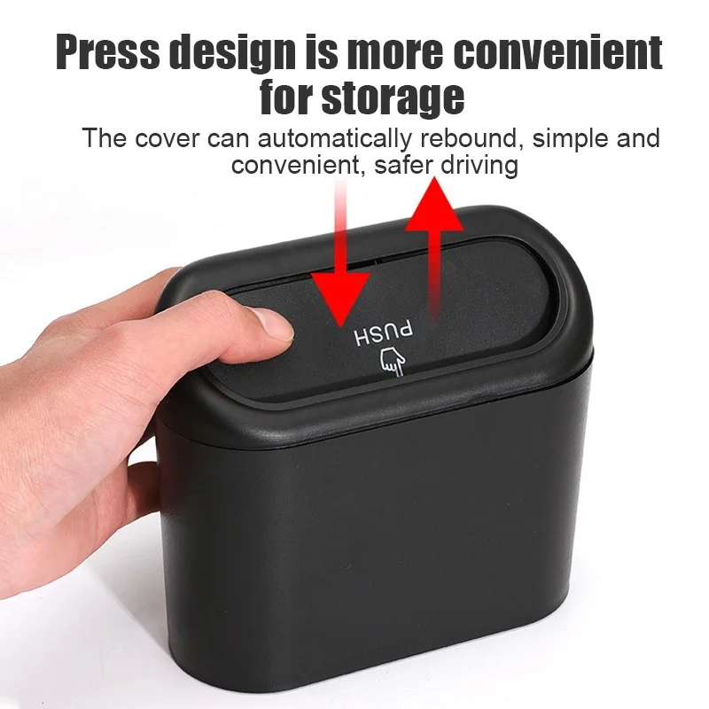 Wholesale Mini Auto Dustbin Garbage Organizer Car Trash Can With Lid ...