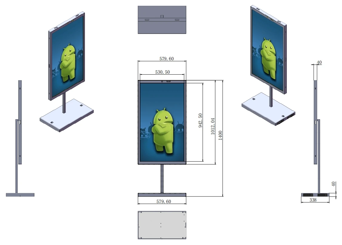 Big Size Vertical 43inch Digital Signage Display Android Wifi Pop ...