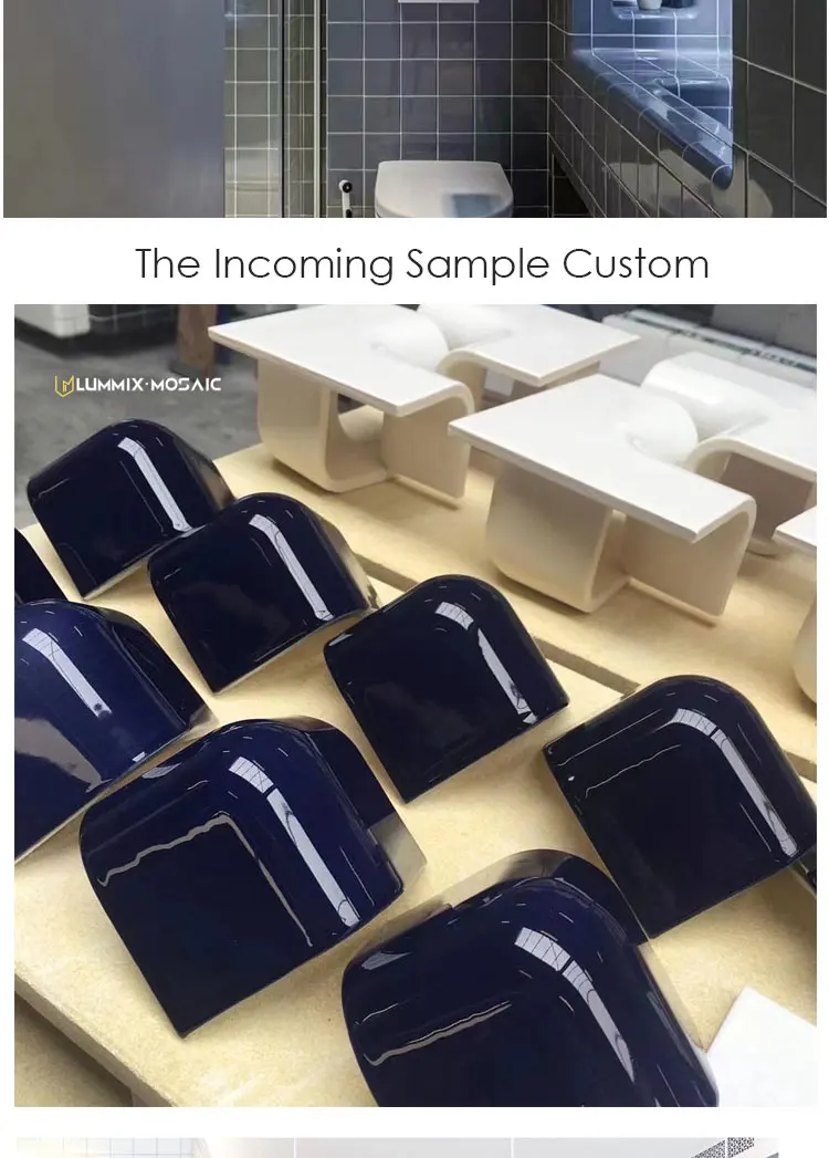 Manufacturer Quality Assurance Curved Ceramic Tiles for Luxury Kitchen & Bathroom - Dull Blue ...