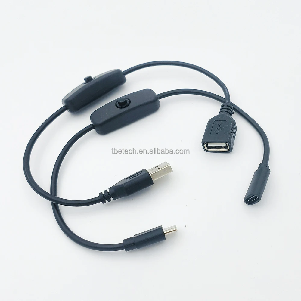 USB Male to Female Power Cable with ON OFF Switch 501 Button for LED ...