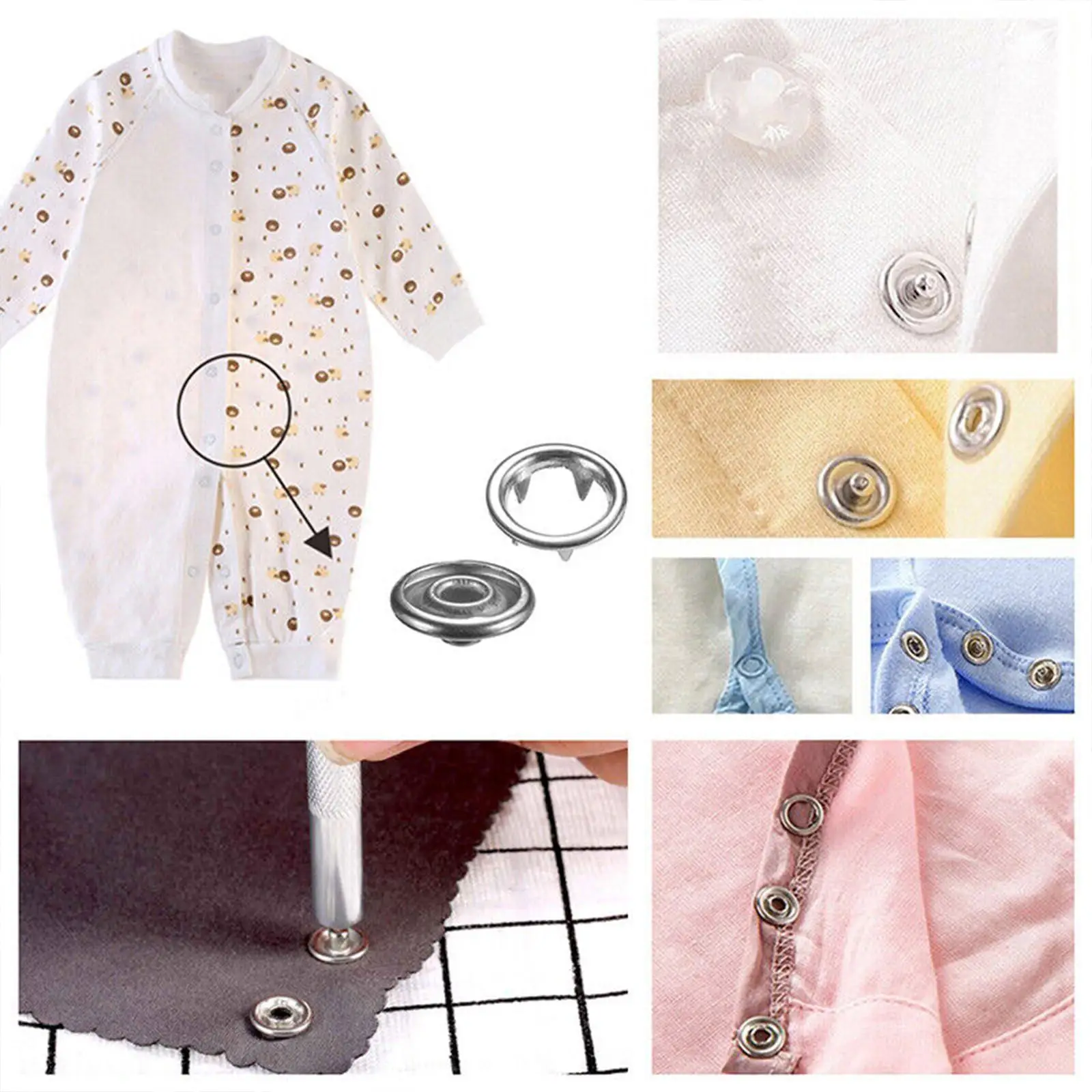 Mental Snap Button Plier Tool Hollow/solid Prong Press Studs Snap Fasteners For Installing ...