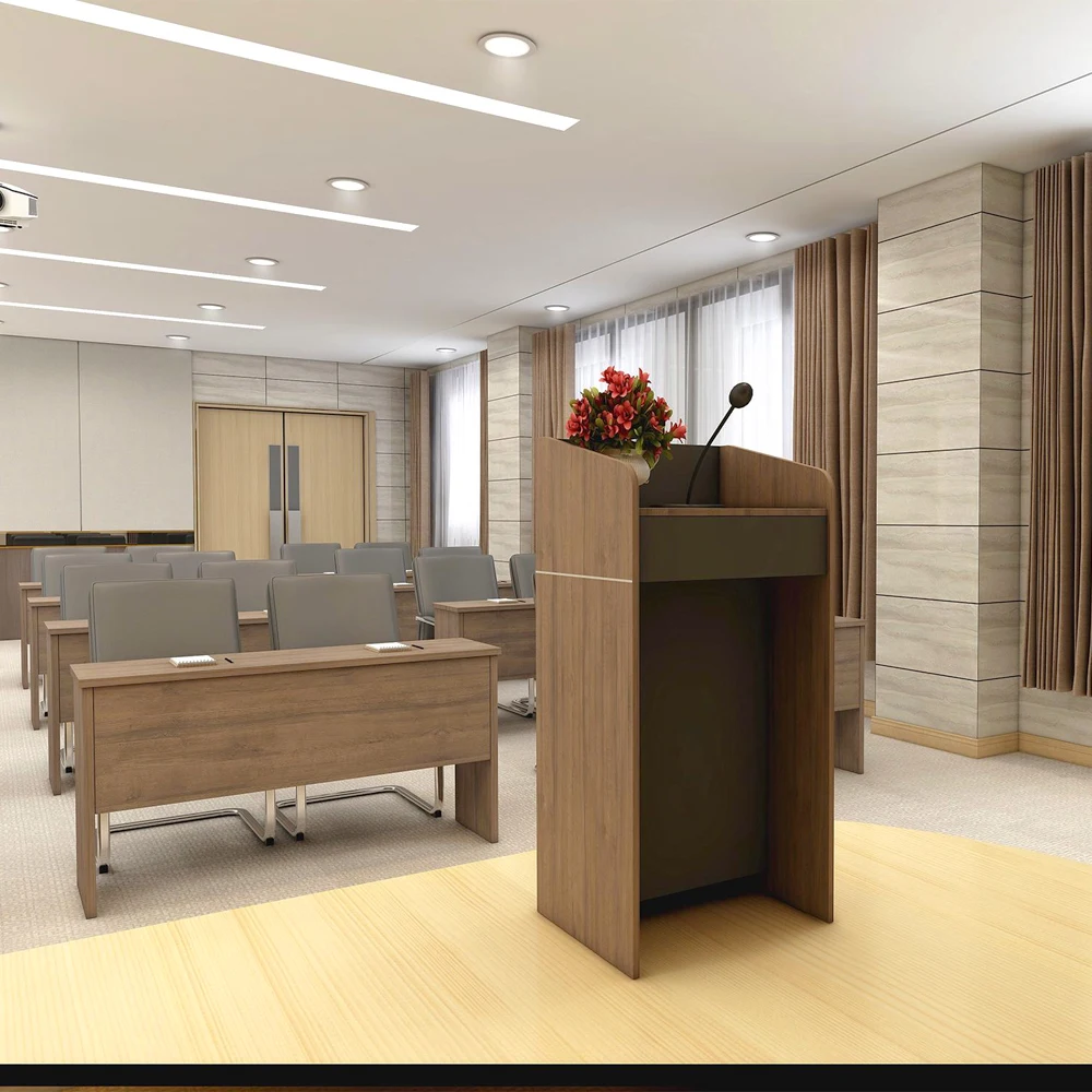 Solid Wood Lectern Podium Stand Portable Commercial Restaurant Pulpit ...