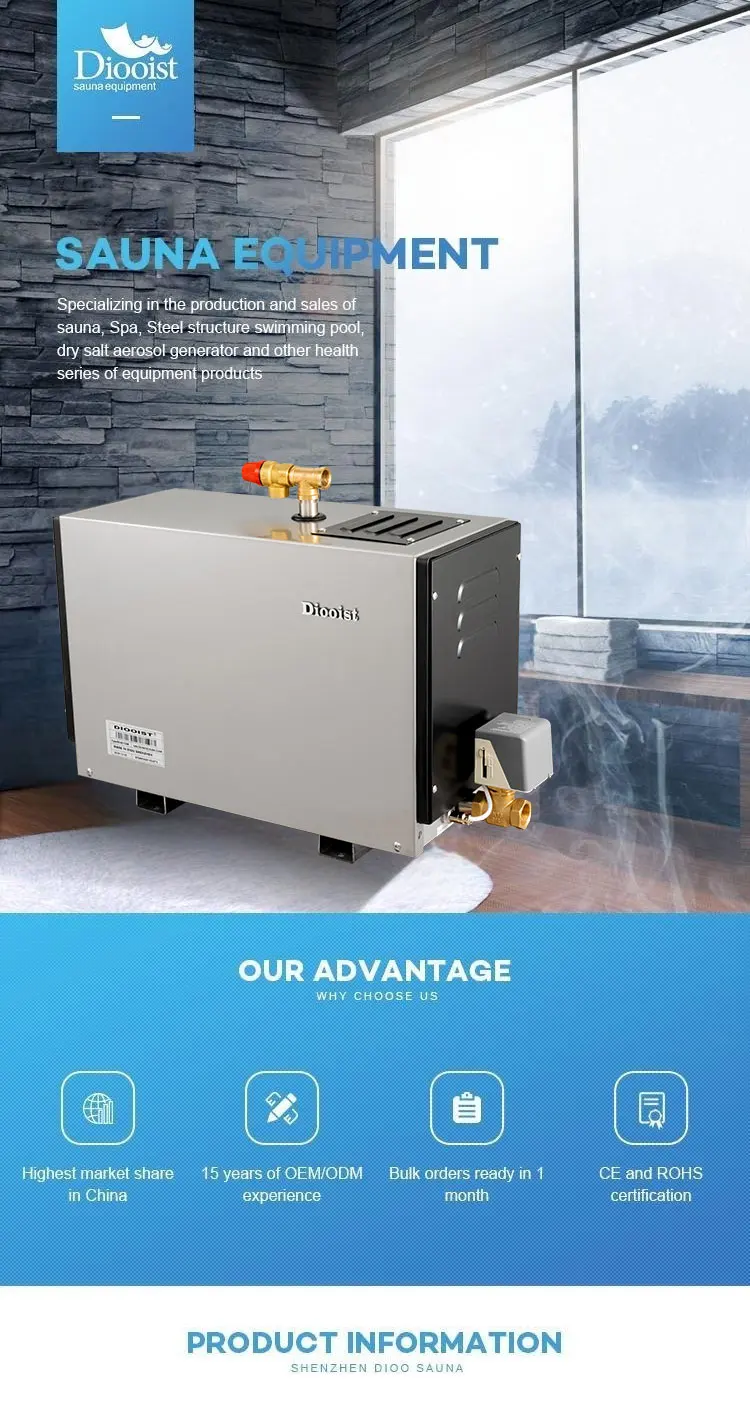 Steam Bath Generator 220V 380V Steam Bath Sauna Machine for 12CBM Room ...