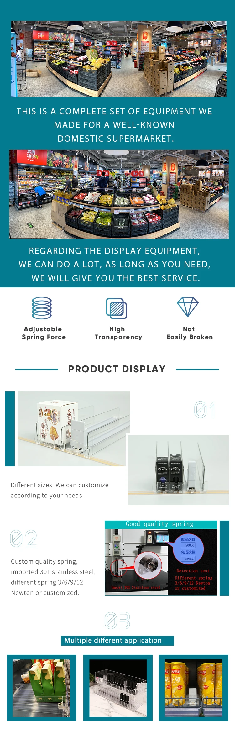 Shop Automatic Spring Loaded Bottle Drink Display Trays Shelf Pusher ...