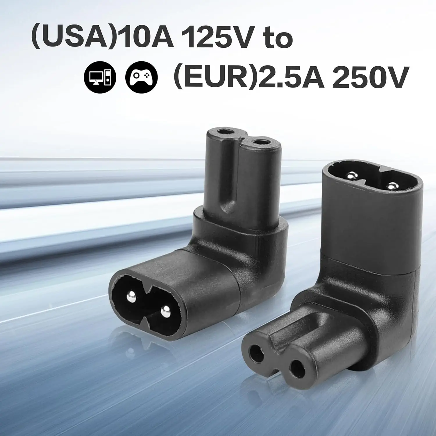 High Quality Iec Converter C7 to C8 Angle Plug Adapter Female to Male ...