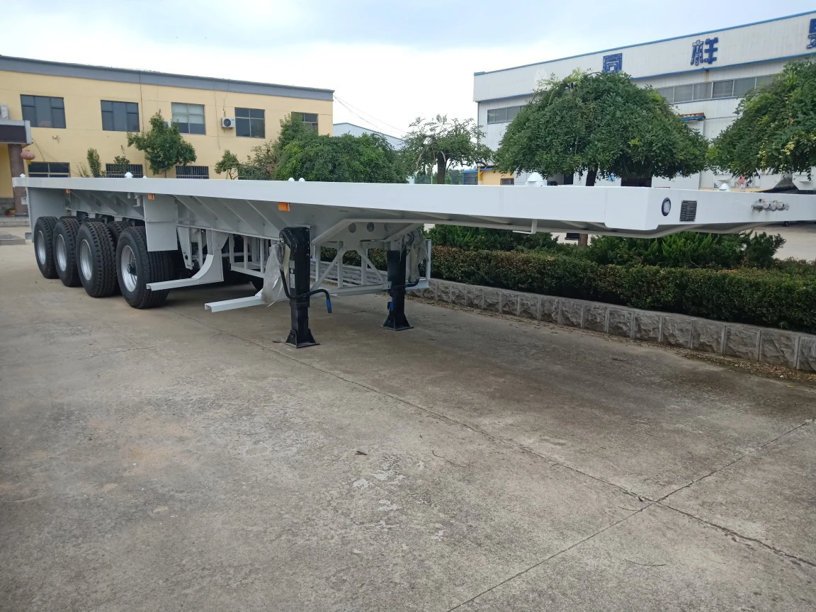 4 Axles 16 Wheels 40ft 45ft Platform Flatbed Container Truck Trailer ...