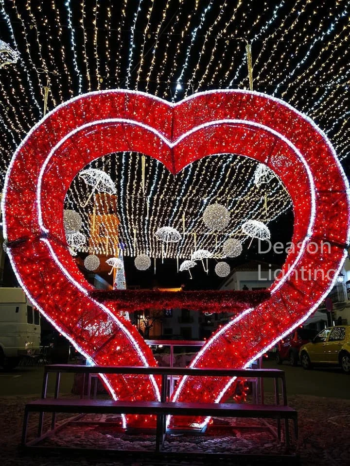 Wedding Decoration 3d Christmas Led Heart Arch Light Outdoor Street ...