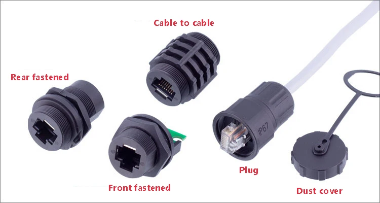 Outdoor RJ45 Ethernet Connector - IP67 Waterproof Jack