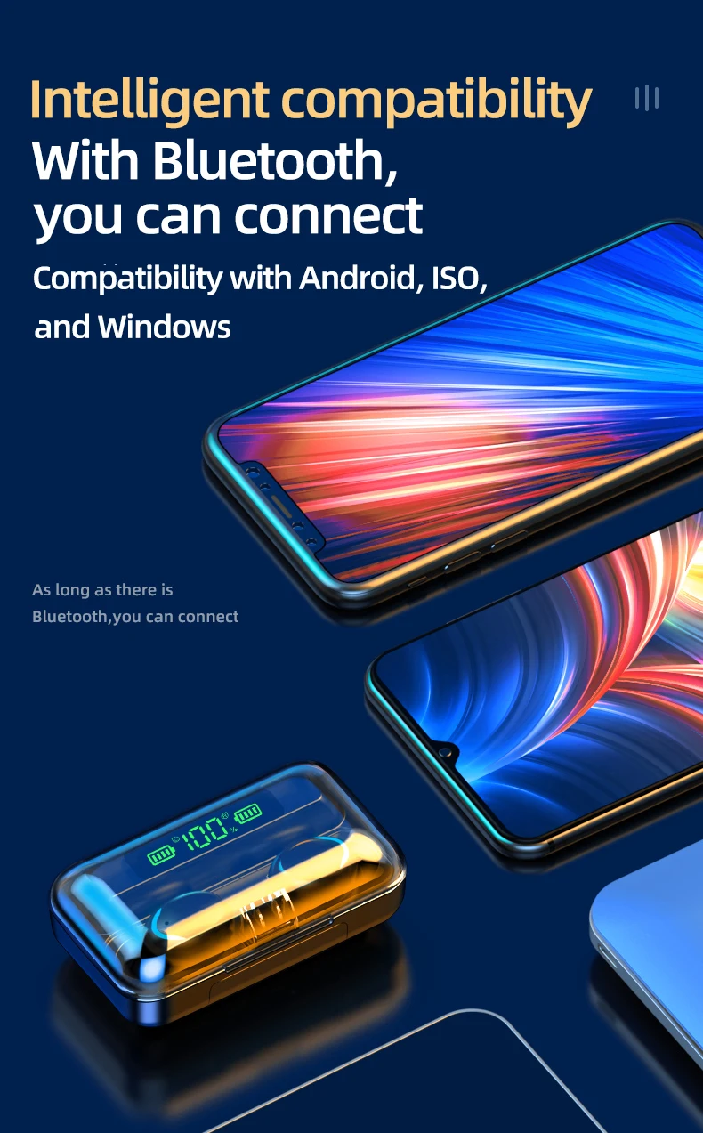 True Wireless Earbuds With Power Bank Bth F9 F9-5 F9-5c Twin Bt Tws ...