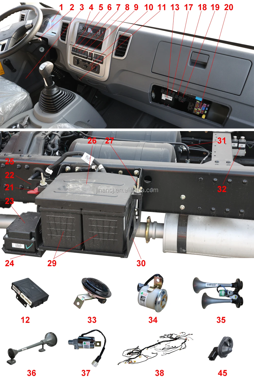 SINOTRUK HOWO Light Truck Dual-Tone Air Horn LG9700270106 - OEM Genuine ...