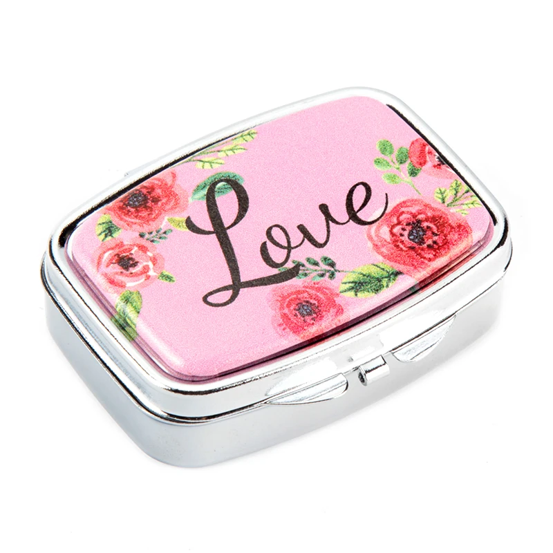 Custom LOGO Oval Blank Compact Pocket Pill Box Metal Pill case Medicine ...