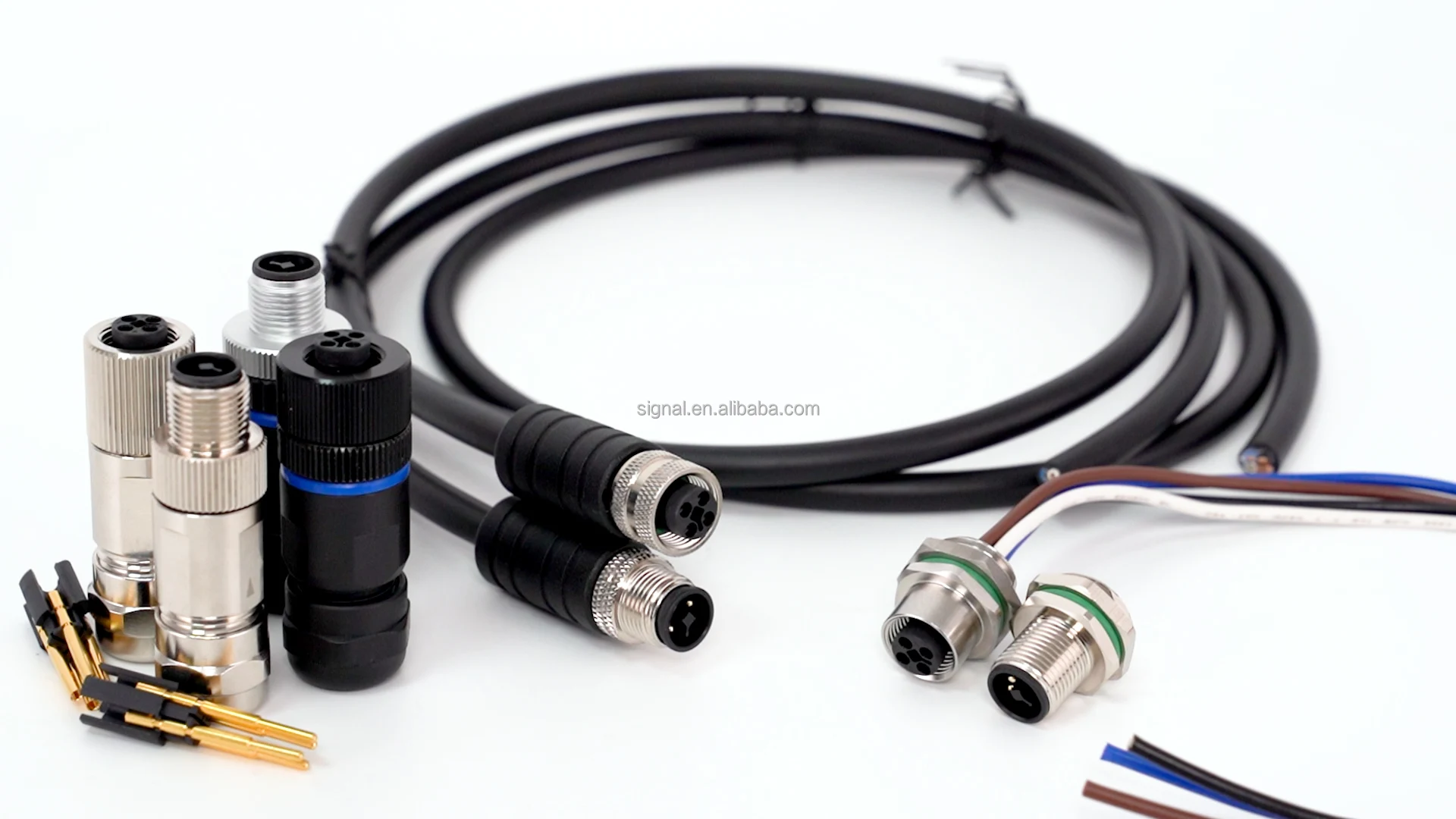 M12 Push-pull Circular Connector Waterproof IP67 Ip68 Moulded on Cable ...