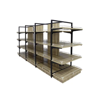 Supermarket Promotion Display Shelf Customizable Steel And Wood Retail ...