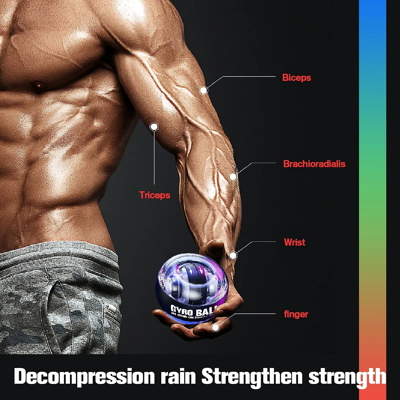 Custom Logo Gyro Wrist Exerciser - LED Gyroscopic Power Ball