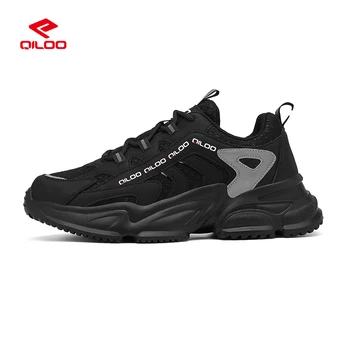 Qiloo Men's Casual Shoes Low-cut Sneakers Fashionable Black Shoes Men ...