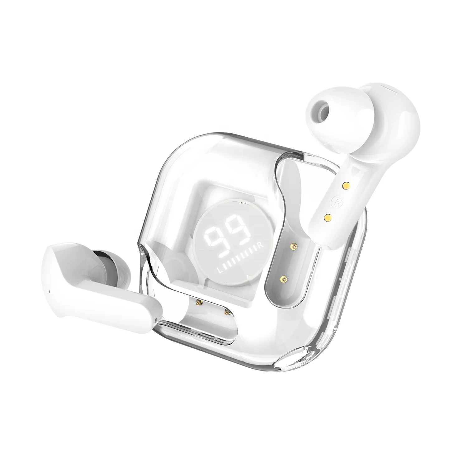 Transparent Cover Touch Control Wireless Tws Earbuds Bt5.3 Earbuds Long ...