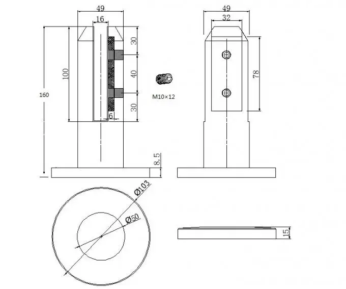 SS Bunnings Glass Railing Earthing Pool Fence Balustrade Clamps Black ...