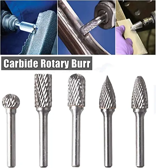 Rotary Point Burr Set Die Grinder Bit with 10mm Shank Tungsten Carbide ...