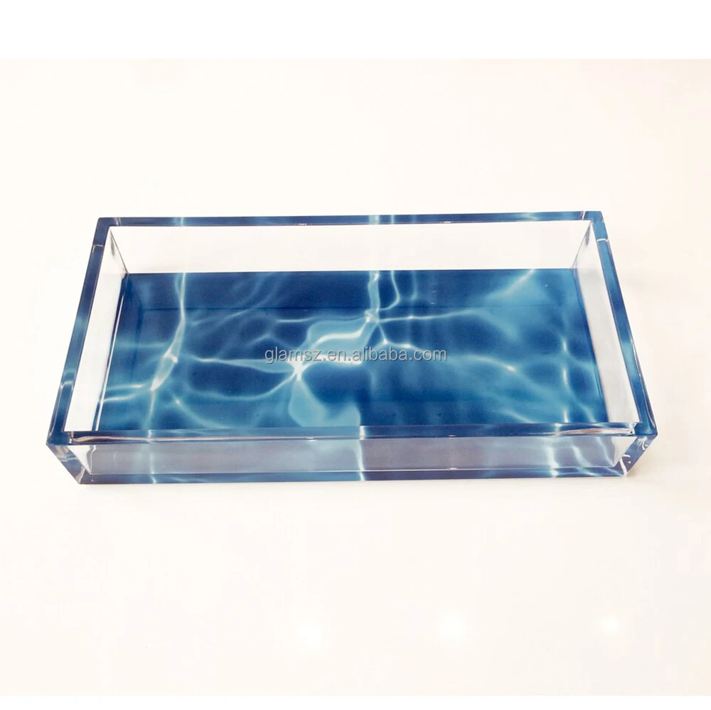 Party Counter Vanity Table Lucite Tray Bottom Paper Insert Clear ...