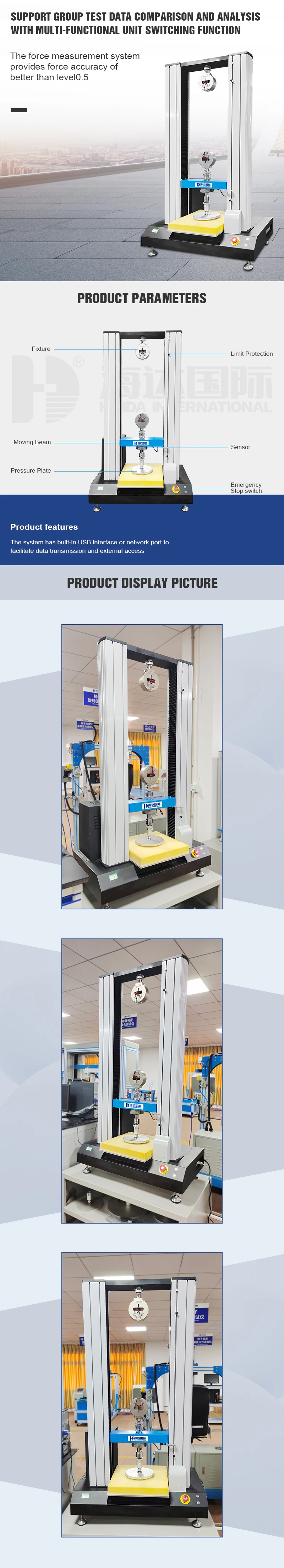 Polymeric Material Foam IFD Hardness Test - Compression Tester Machine