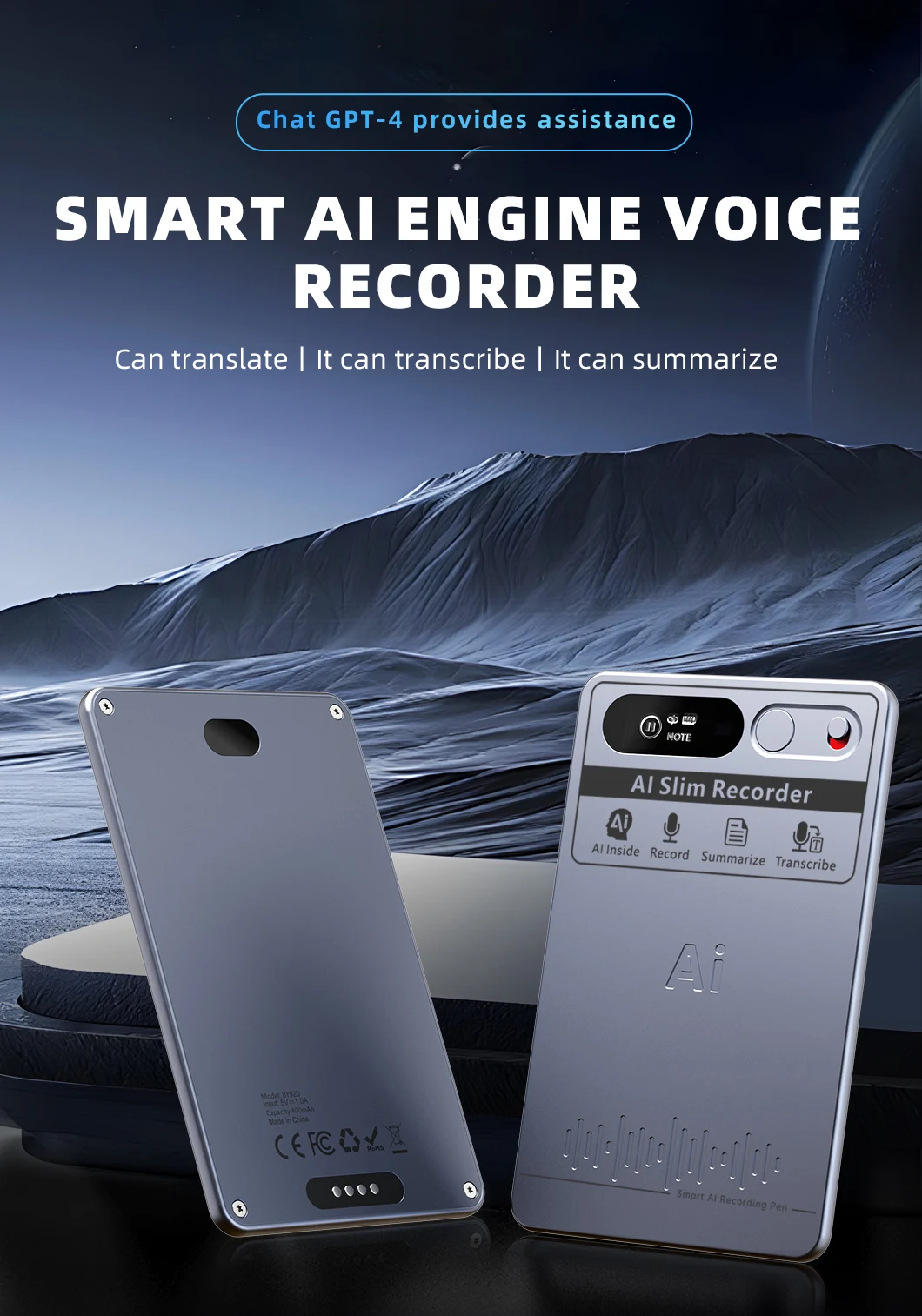 App Control Translation Note Voice Recorder Transcribe Summarize Voice ...