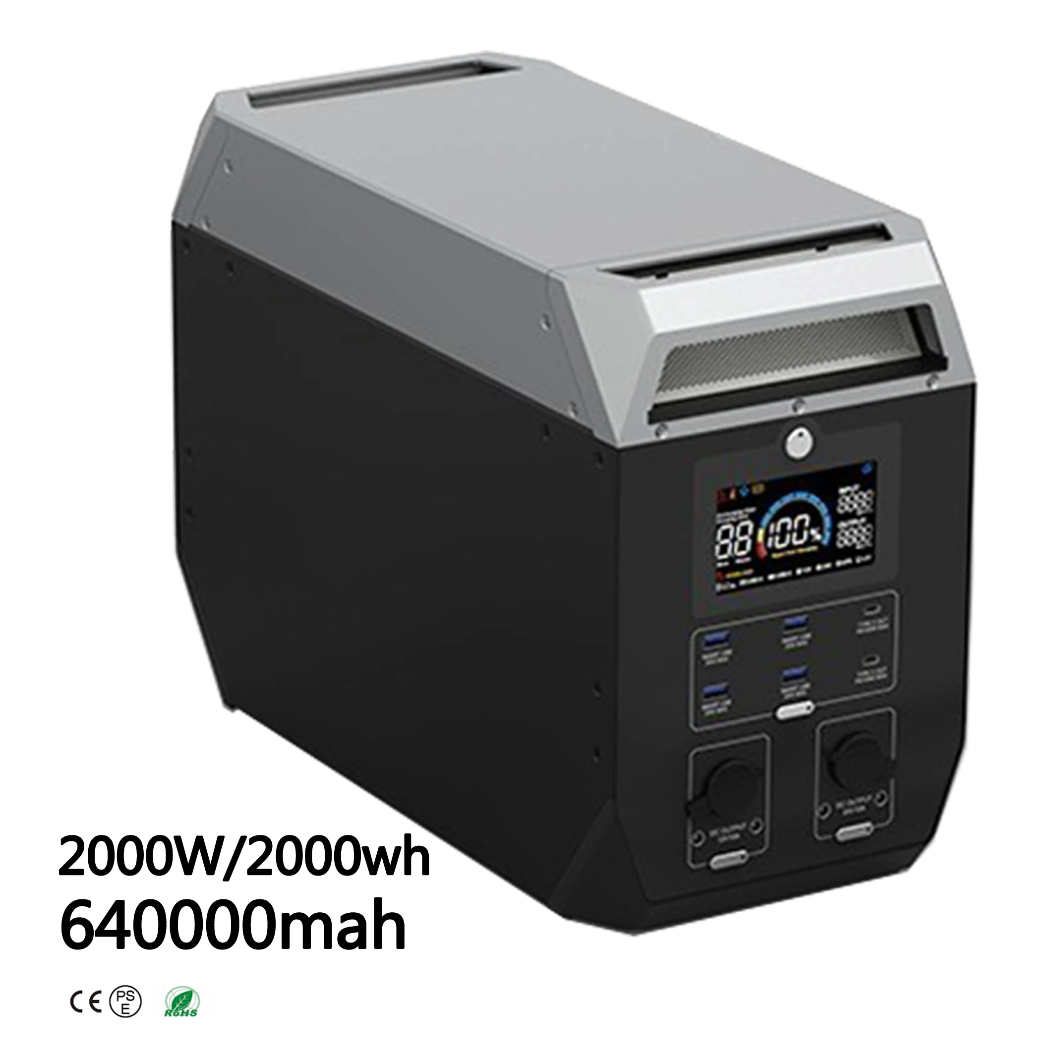 2000W 2000WH Portable Power Station Bank Supply Solar Generator Wholesale Travel Home Lifepo4 ...