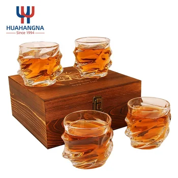 Whiskey Cup Set Custom Logo Engraved Modern Crystal Whiskey Glass Set ...