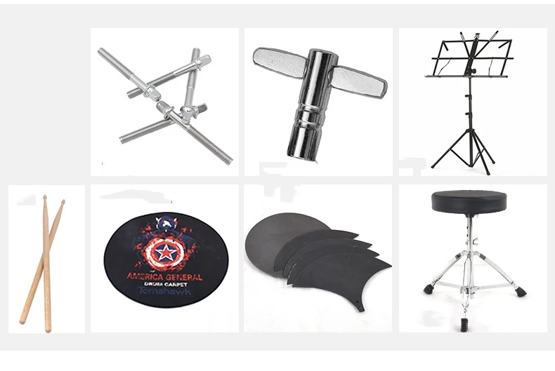 Professional Performance Portable Drum Kit Percussion Jazz Acoustic ...