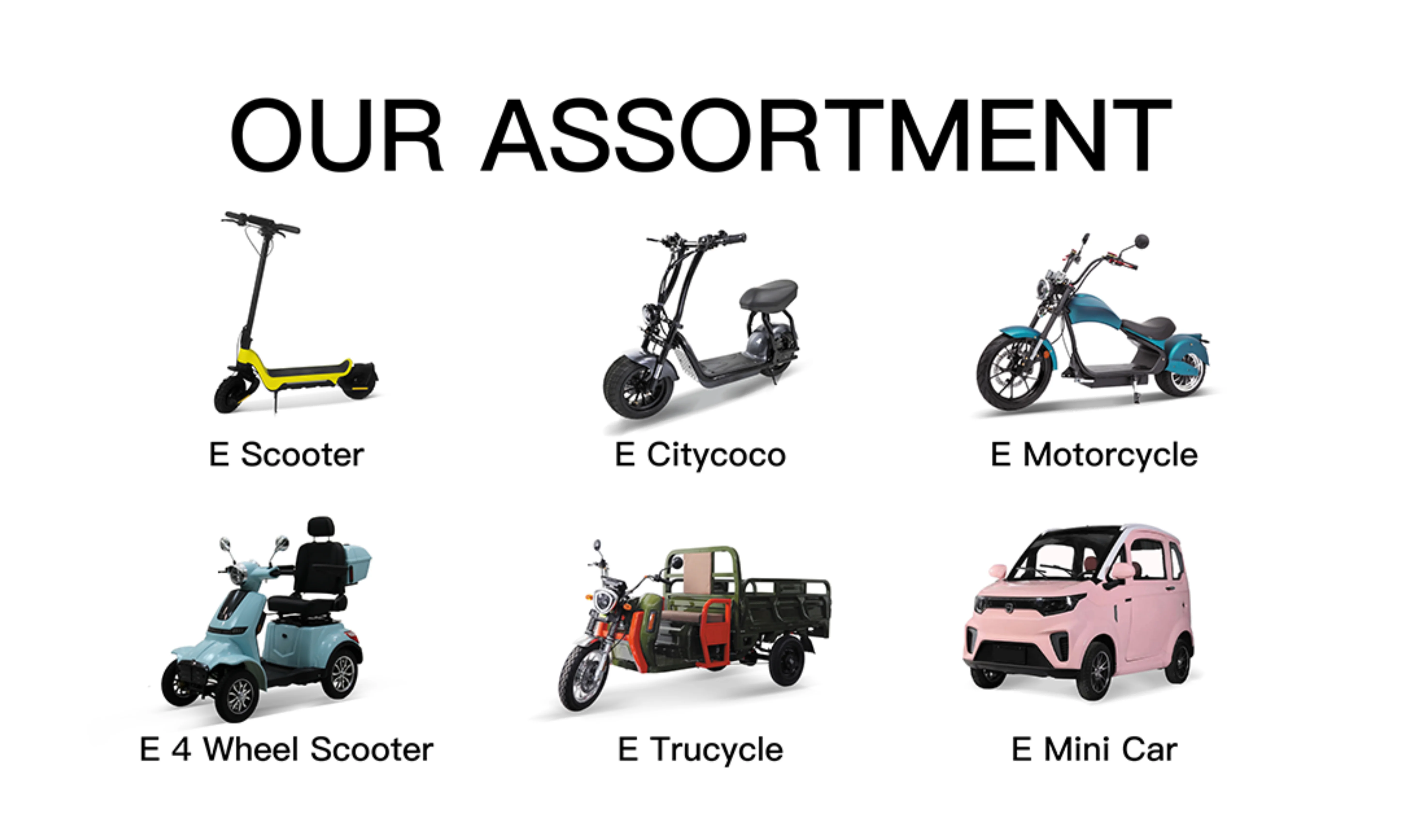 New Product Citycoco Electric Scooter Three Wheels Scooterwith 8inch ...