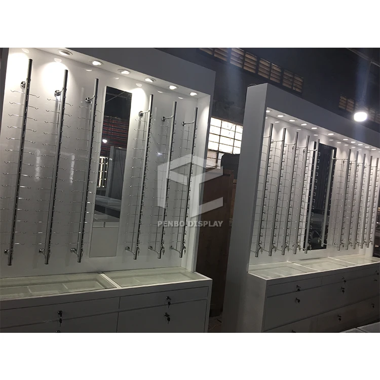 Custom Eyewear Optical Showcase Store Fixture Wood Optical Display ...