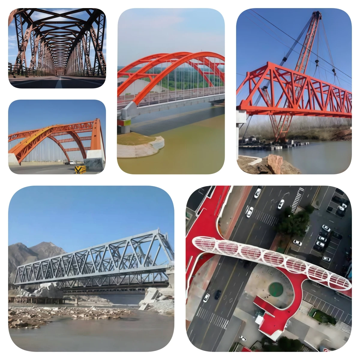 Galvanized Steel Frame Truss Bridge Prefabricated Steel Structure Truss ...