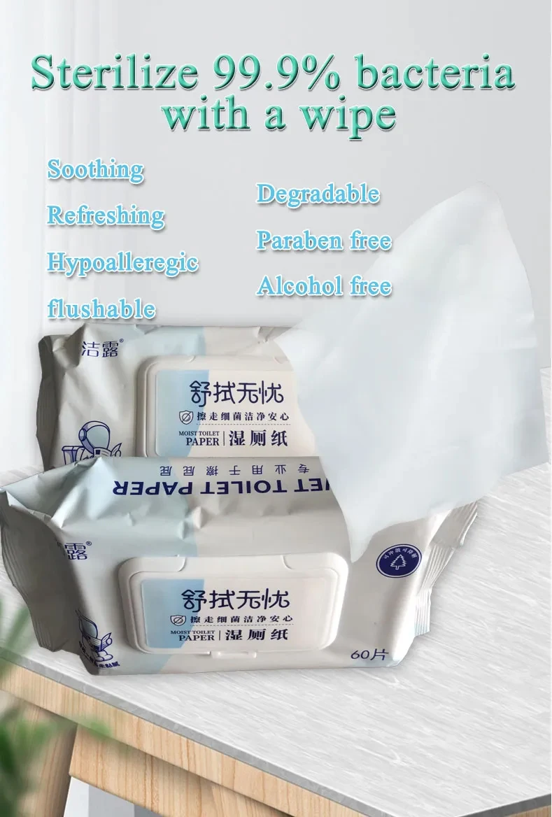 Wholesale Biodegradable Flushable Sensitive Toilet Wipes Soft Wet ...