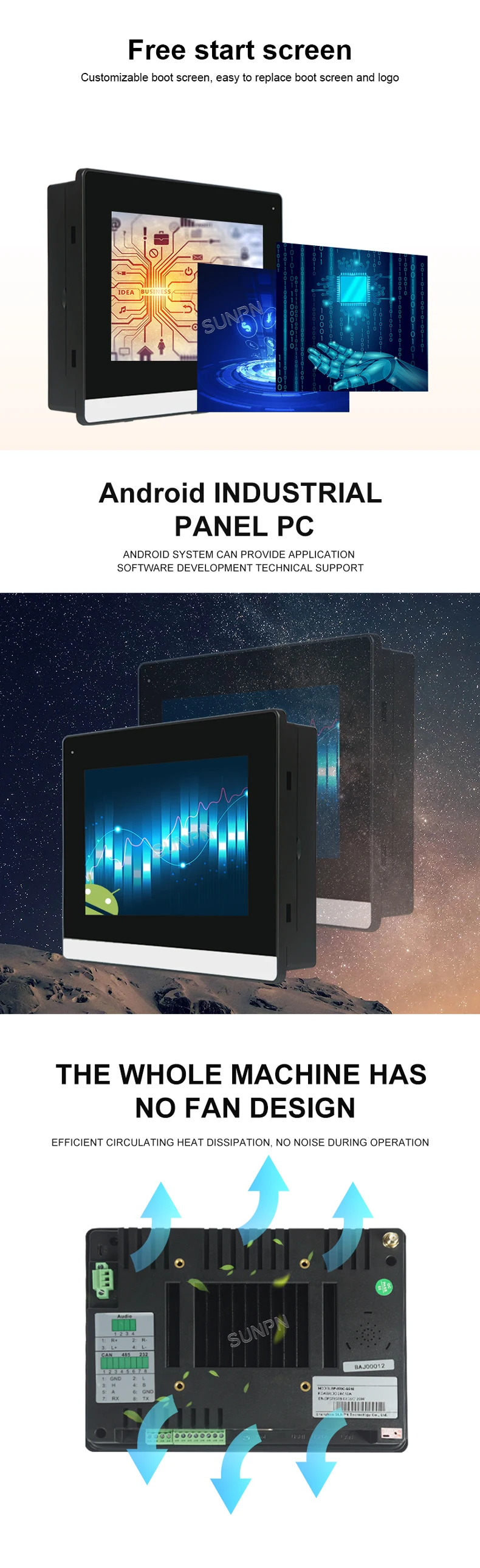 Industrial Control All-in-One Capacitive/Resistive Touch Screen Monitor ...