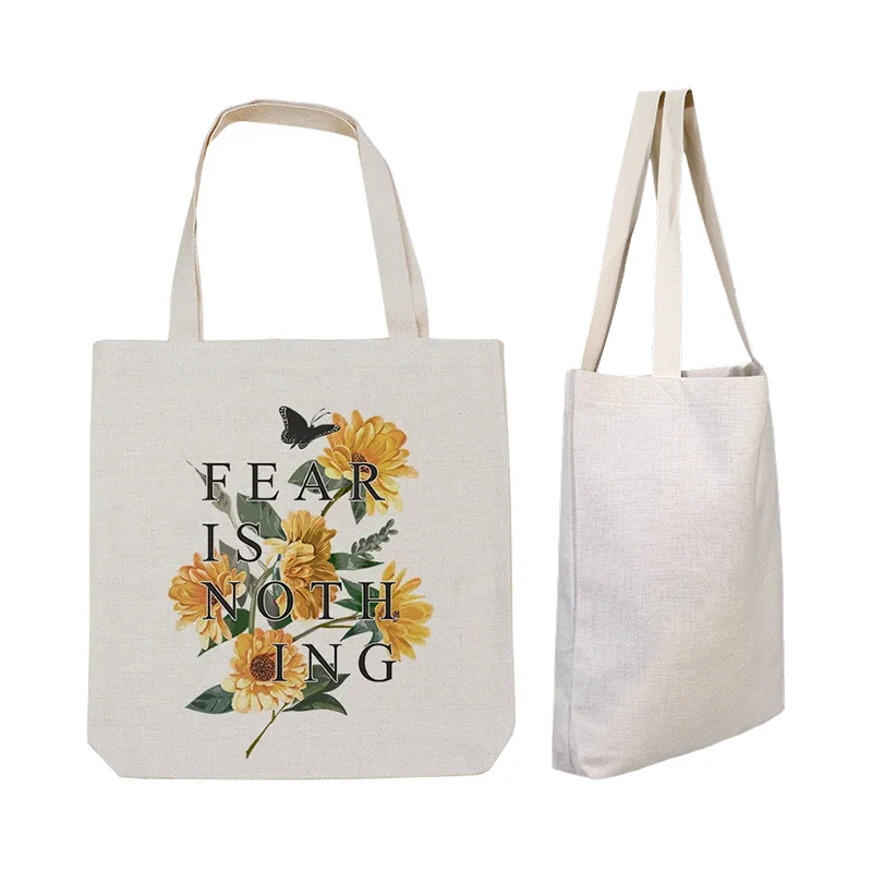 Custom Large Tote Bag Sublimation Blank Linen Printed Logo Bag ...