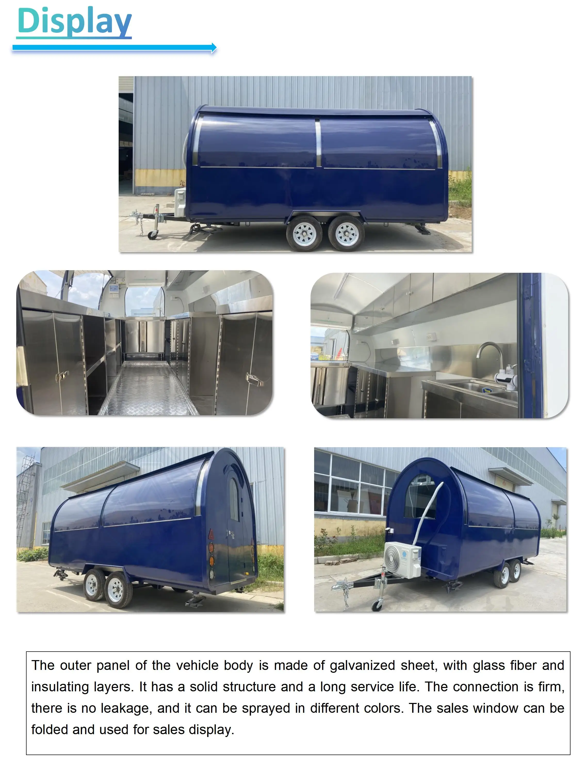 Aluminum and Fiberglass Mobile Ice Restaurant Truck Piazza Hotdog Cart ...
