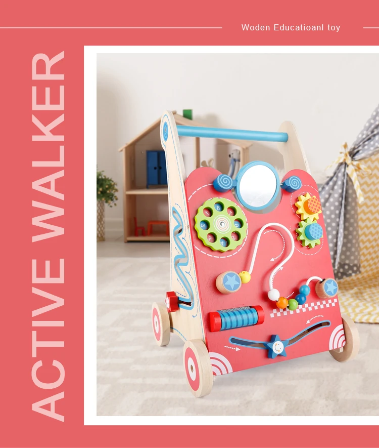 Wooden Baby Walker Games Push And Pull Learning Activity Walker For ...