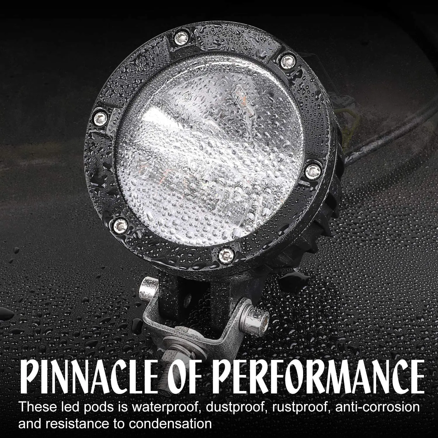 Offroad 12v 24v 4 Inch 50w White Yellow Dual Color Strobe Led Work ...