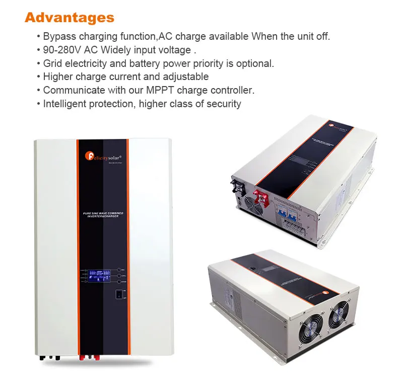 Felicity Solar Inverters Hybrid Inverter 10kva 48v 8000 Watt 220v Pure ...