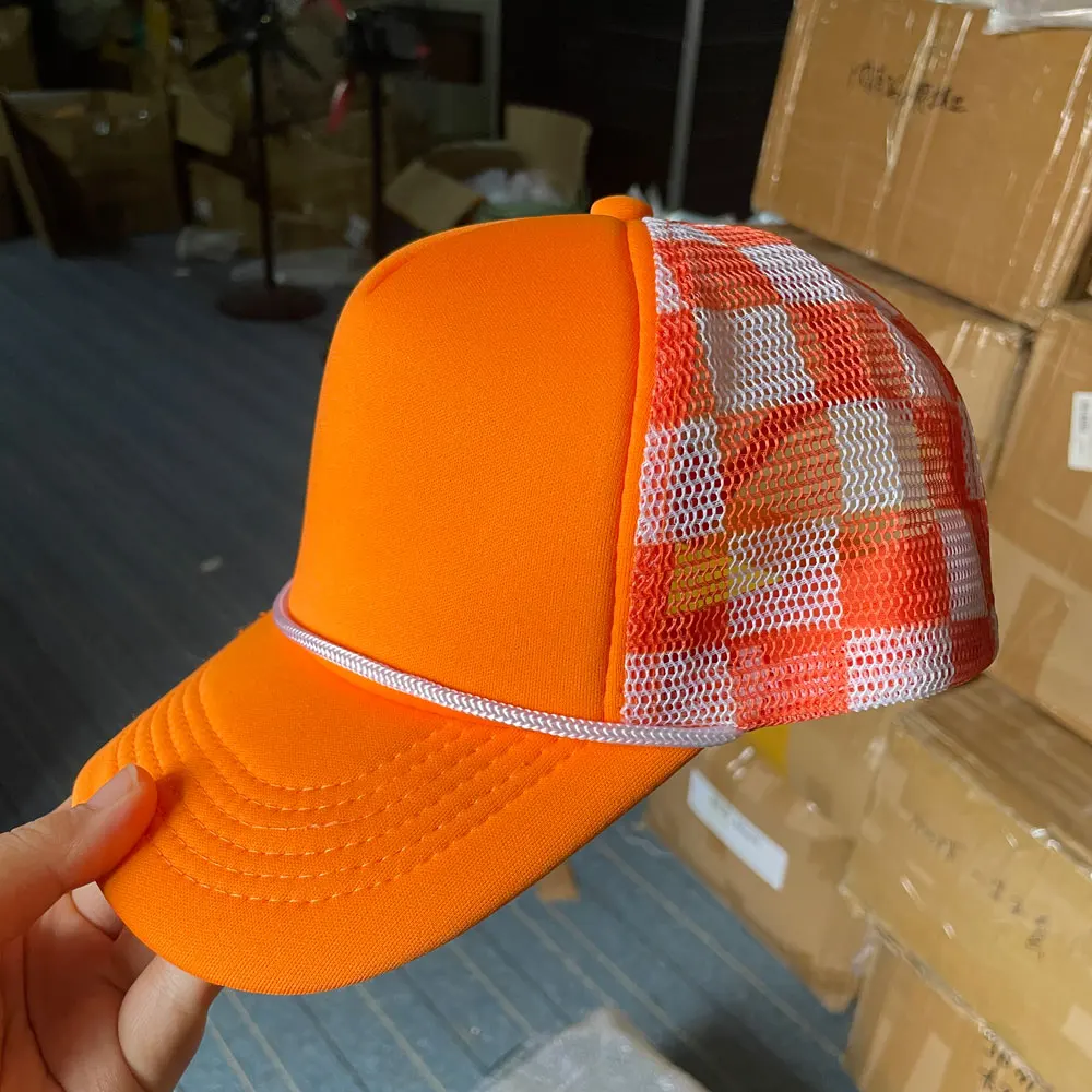 Hat Bar Supply Checkered Mesh Back Cap Fresh Teal Color Checkered Back ...