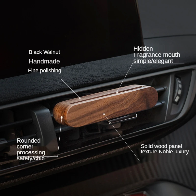 Custom Logo Car Vent Air Diffuser - Natural Wood Scent