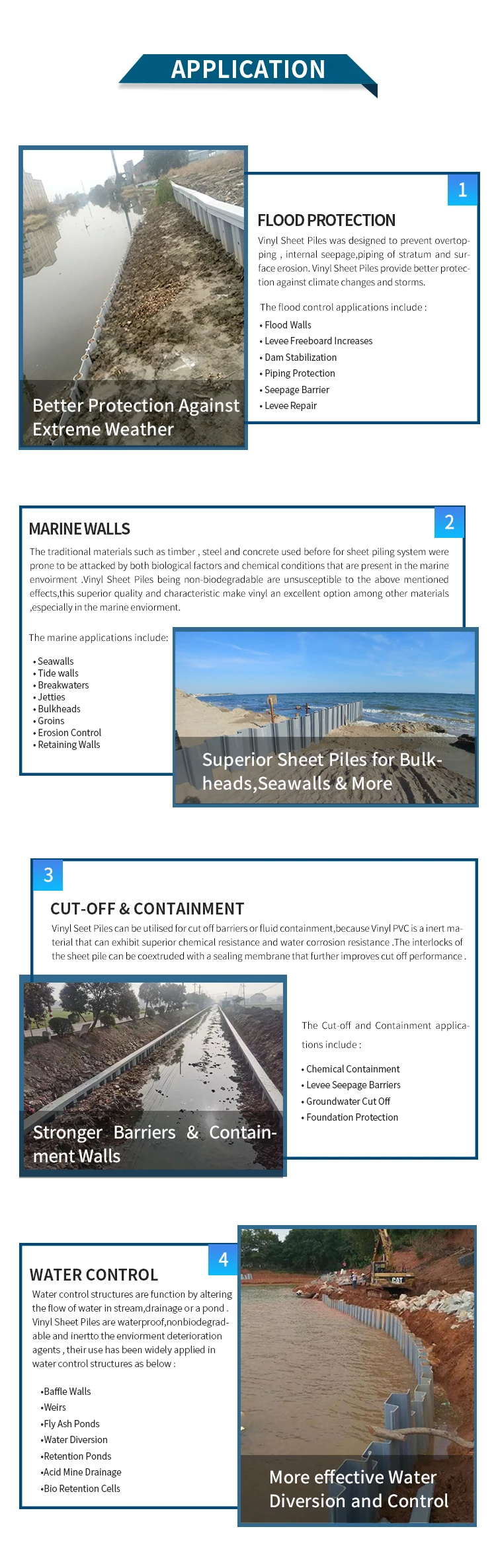 Plastic Sheet Pile Seawall Retaining Wall Pvc Sheet Pile Vinyl Sheet ...