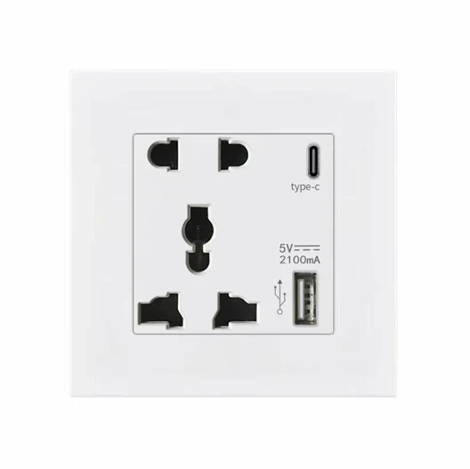 White International Universal Usb C Wall Socket 18w Quick Charging Cell ...