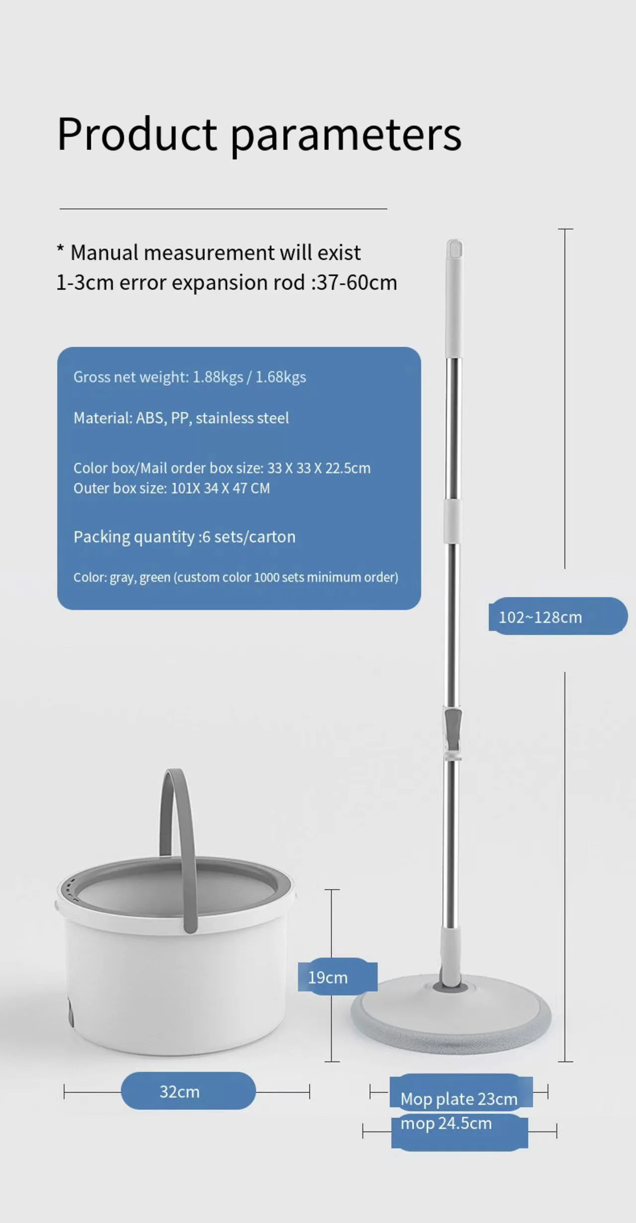 Household Sewage Separation Mop Floor Lazy Mop Set Clean Dirty Water ...