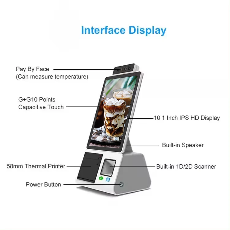 Touchscreen Android Checkin Terminal for Fast Food Restaurants