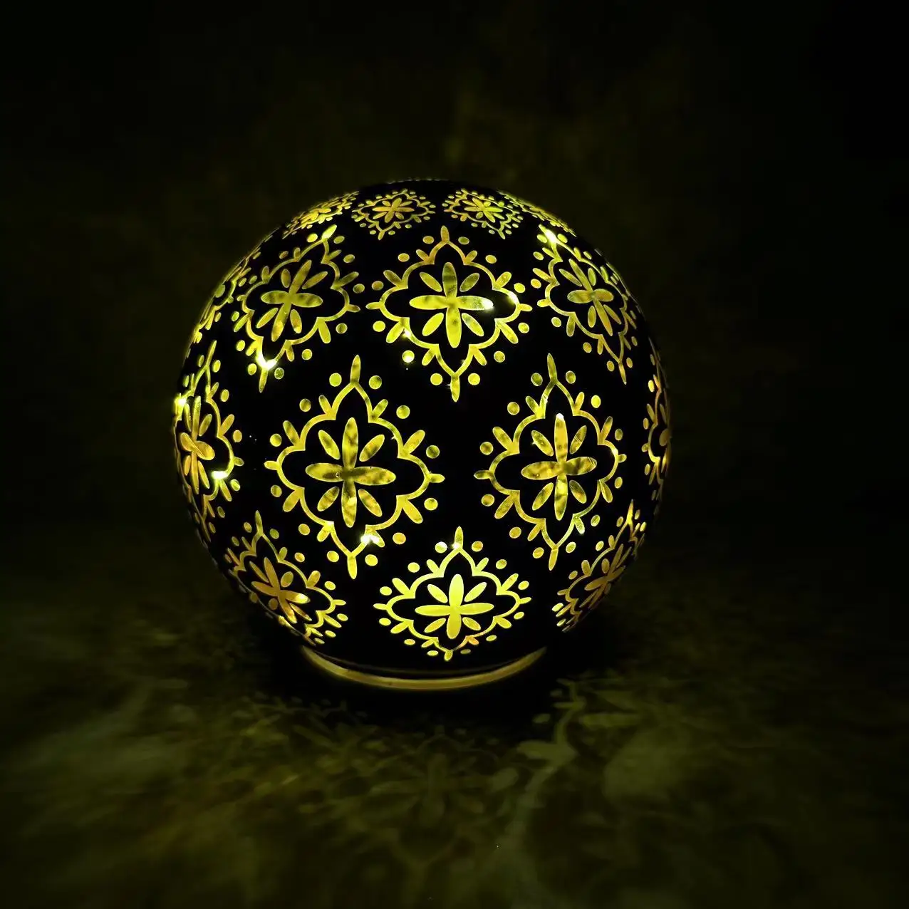 Custom logo laser-cut glass ball 80 120mm LED lighting hanging glass ...