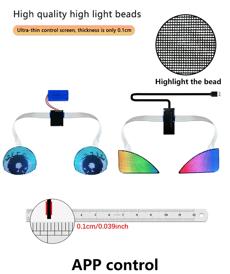 App Control Programmable Led Eye Animation Screen Led Eye Screen ...