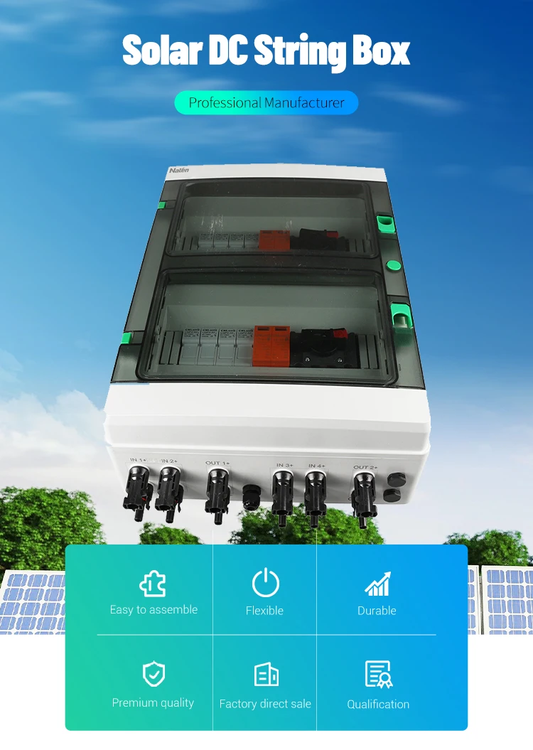 Combiner Box Solar 4 in 2 Out Photovoltatic 1000V Solar Combiner Box ...