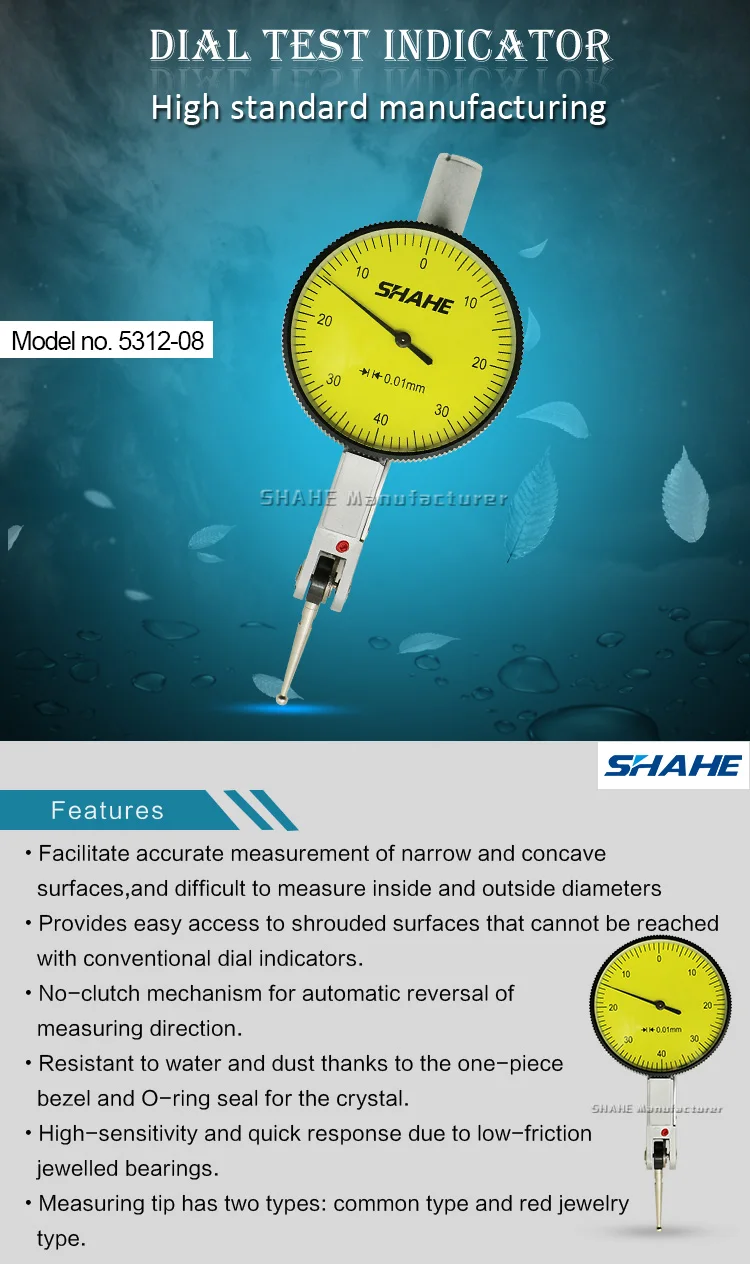 SHAHE 0-0.8mm Dial Test Indicator - Precision & Portability