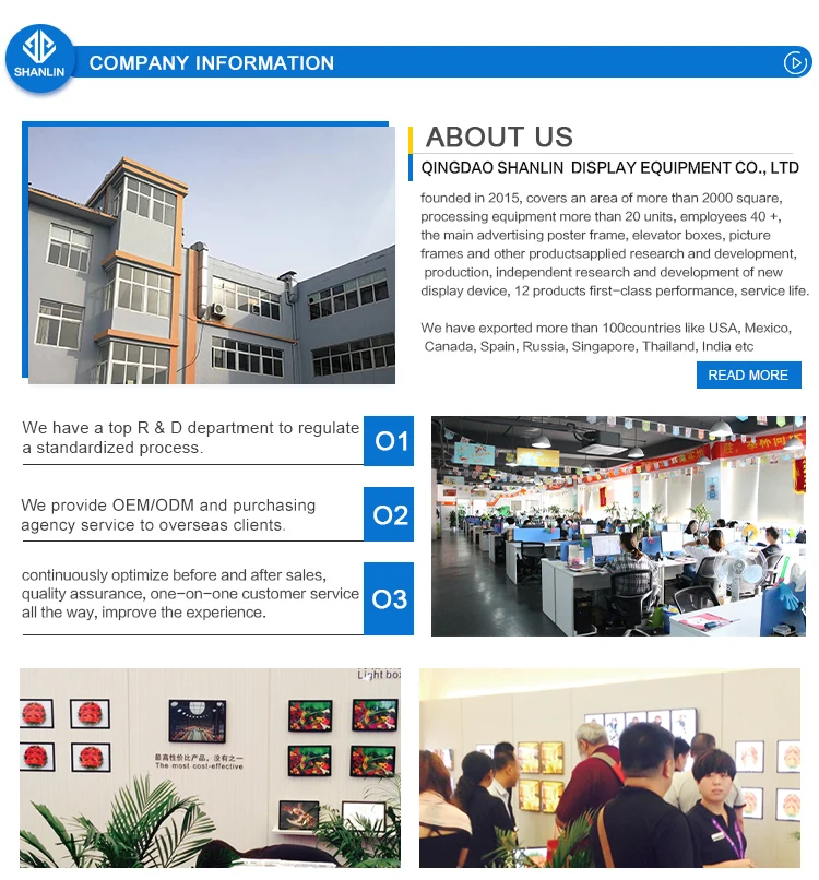 Aluminum Alloy Poster Display Frame A3A4 Acrylic Borderless Picture ...